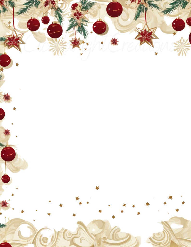 Whimsical Christmas Printable Paper Border Design Lot of 5 - Etsy