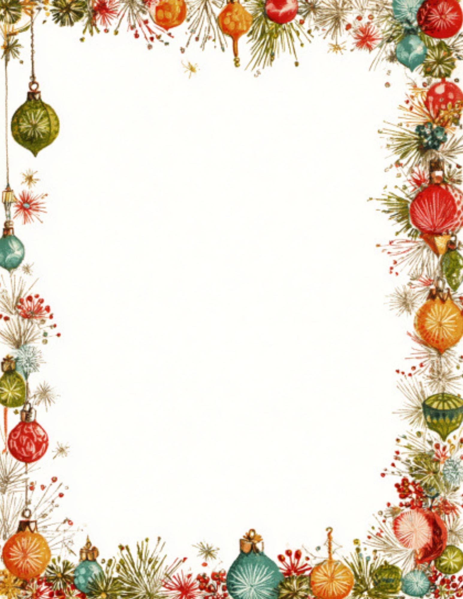 Atomic Style Christmas Bulbs Printable With Border Lot of 5 - Etsy
