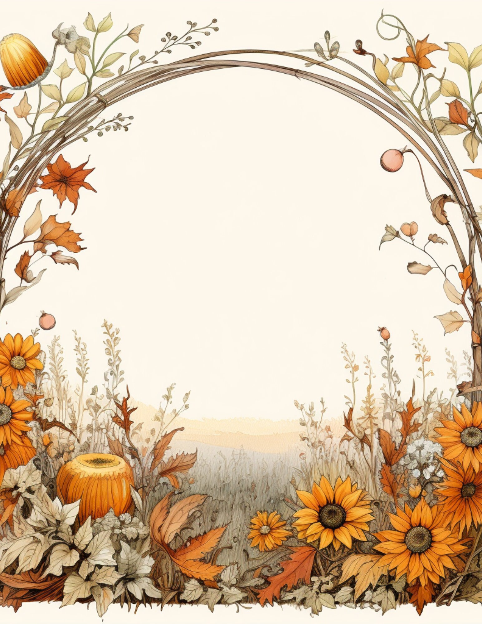 Whimsical Autumn Printable Writing Paper Lot of 5 - Etsy