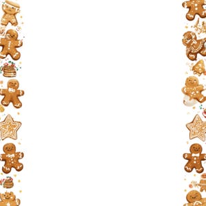 Sweet Gingerbread Man Border Printable Writing Paper Design - Lot of 5 ...