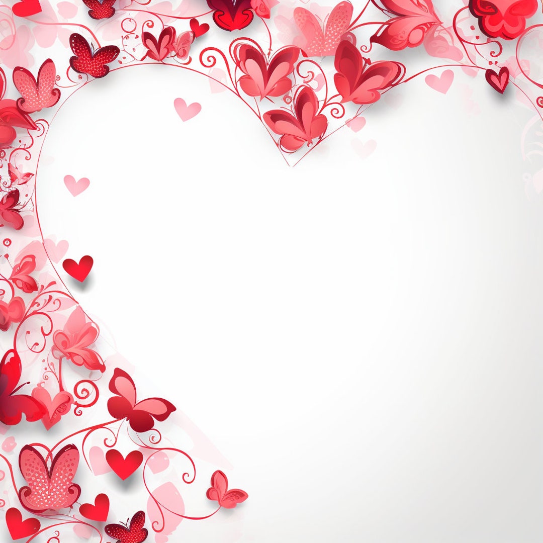 Whimsical Valentine's Day Printable With Border - Lot of 5 - Etsy