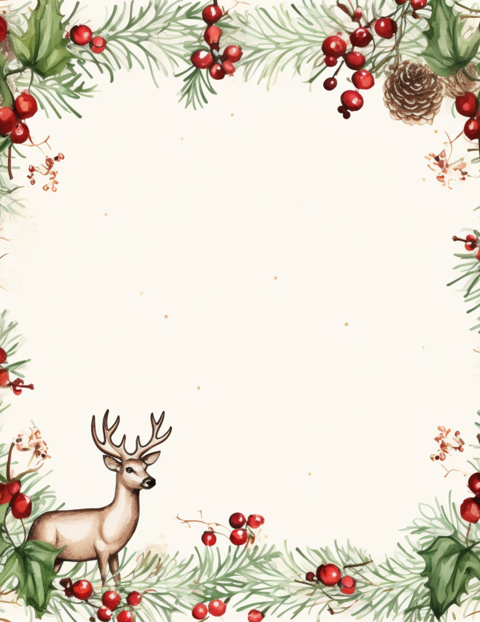 Whimsical Christmas Printable With Border Lot of 5 - Etsy