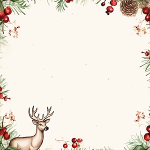 Whimsical Christmas Printable With Border Lot of 5 - Etsy