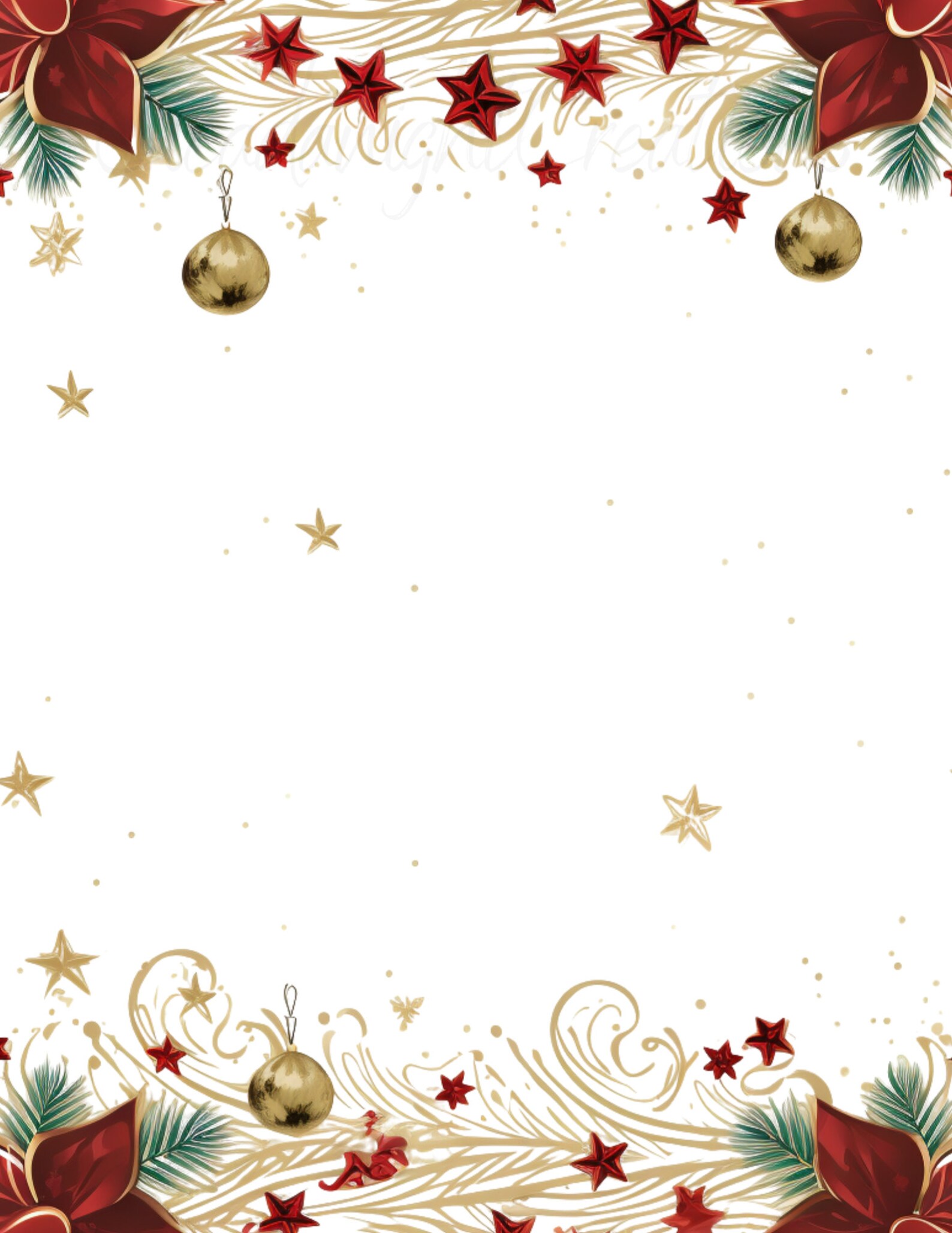 Whimsical Christmas Printable Paper Border Design Lot of 5 - Etsy