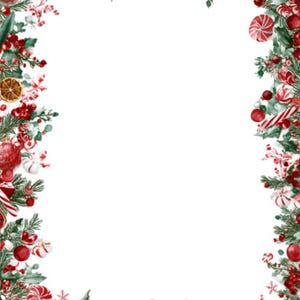 Christmas Treats Colorful Border Printable Writing Paper Design - Lot ...