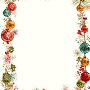 Atomic Style Christmas Bulbs Printable With Border Lot of 5 - Etsy