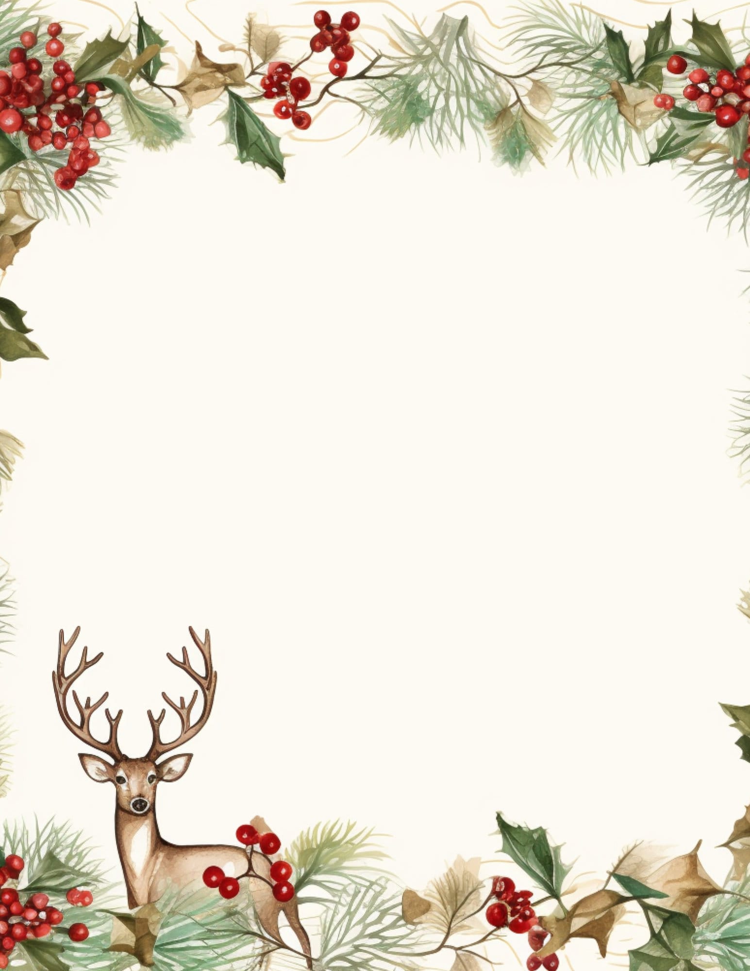 Whimsical Christmas Printable With Border Lot of 5 - Etsy
