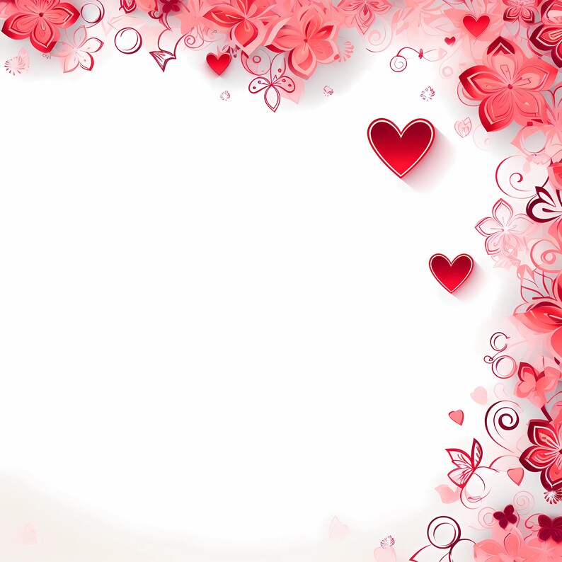 Whimsical Valentine's Day Printable With Border - Lot of 5 - Etsy