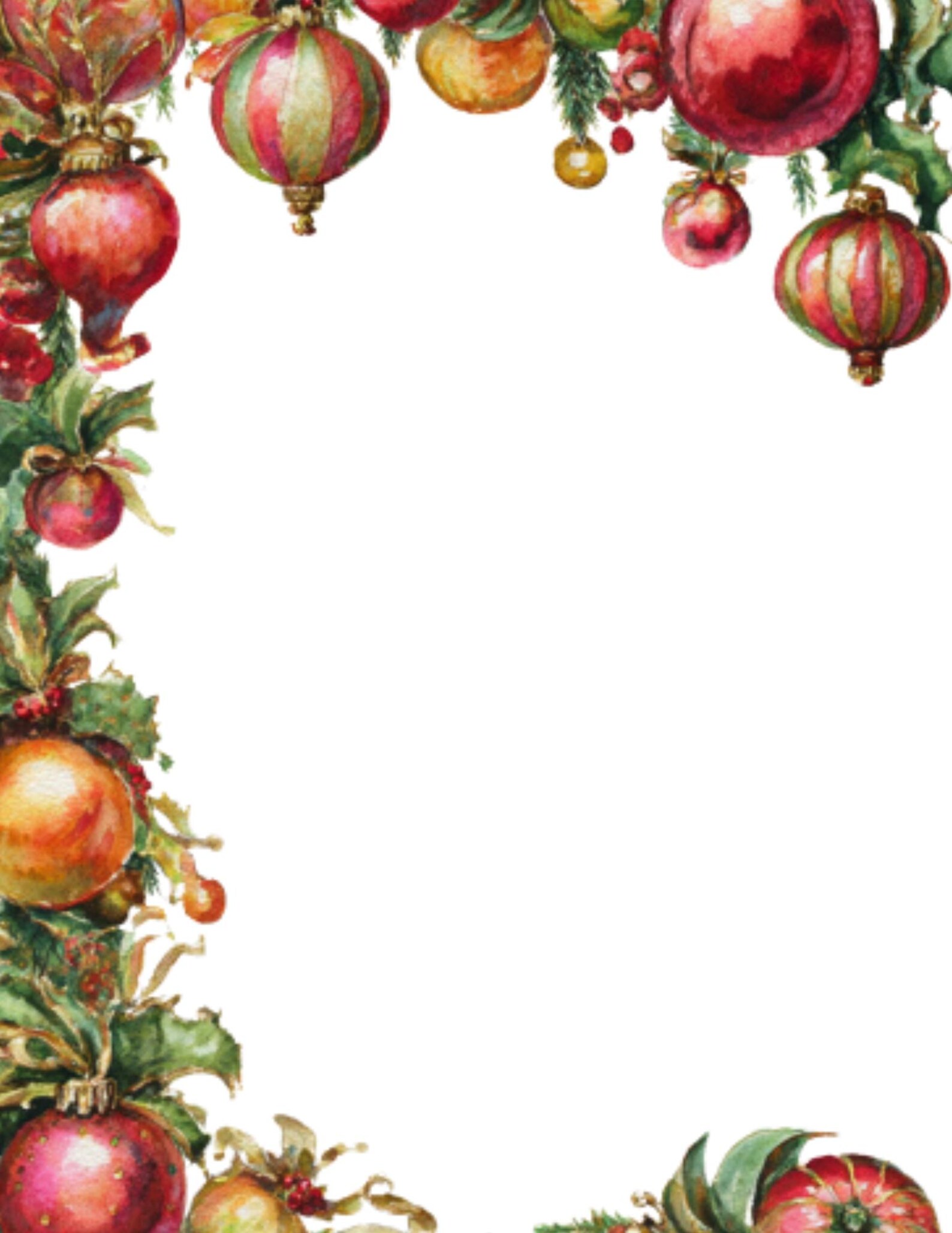 Traditional Christmas Border Printable - Lot of 5 - Etsy