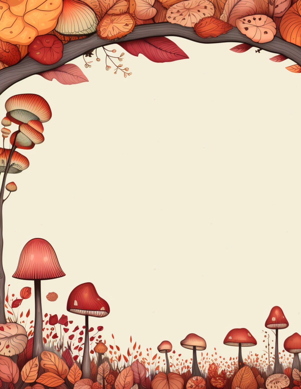 Whimsical Autumn Printable With Border - Lot of 5 - Etsy