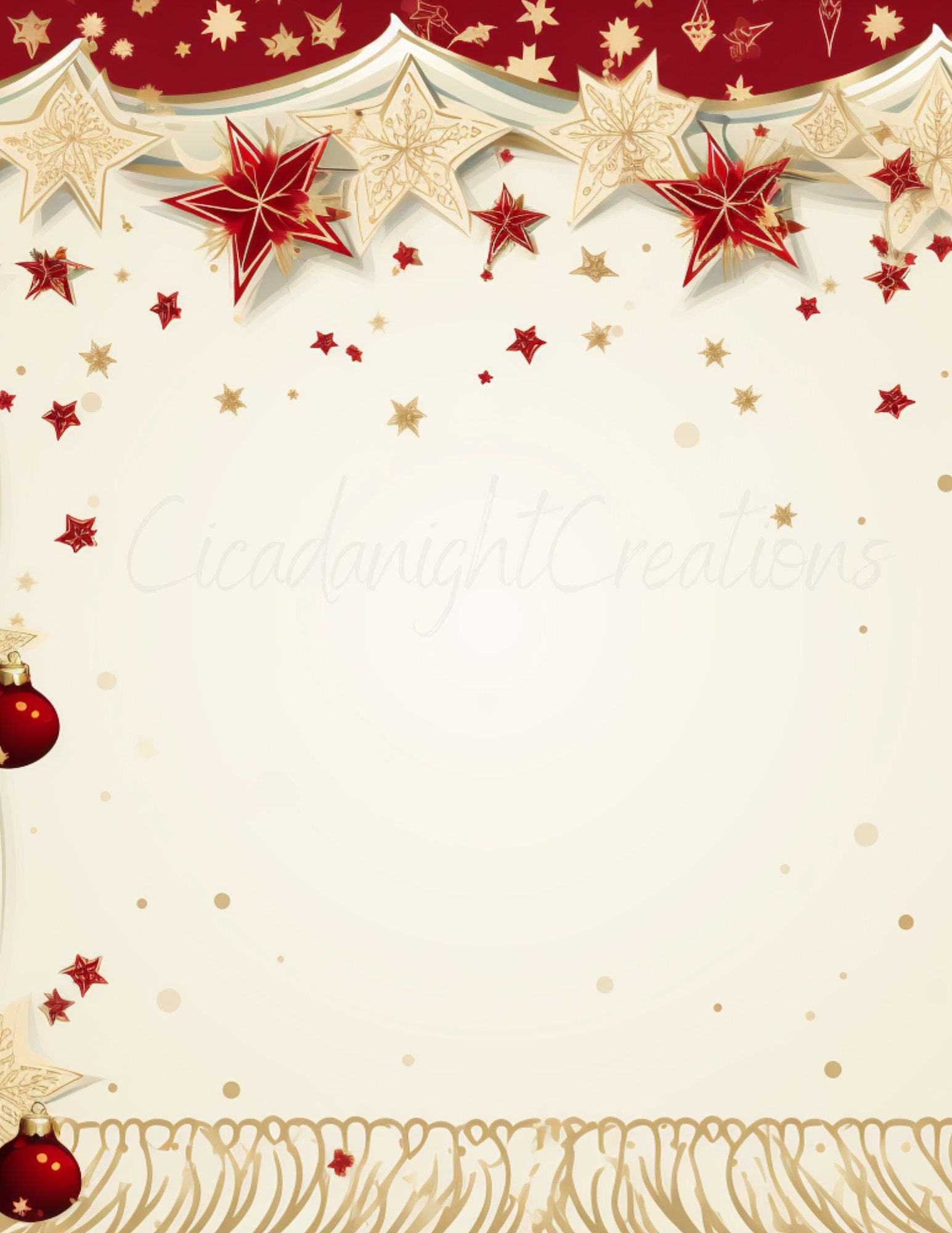 Whimsical Christmas Printable Paper Border Design Lot of 5 - Etsy