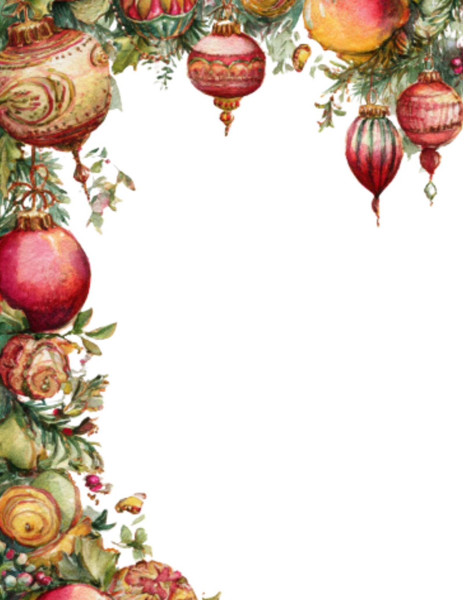 Traditional Christmas Border Printable - Lot of 5 - Etsy