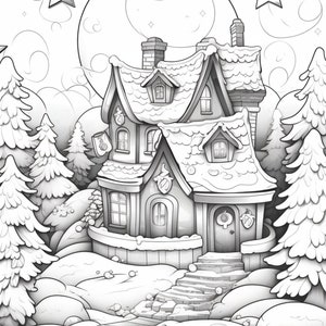 Whimsical Christmas Printable Coloring Pages Lot of 5 - Etsy