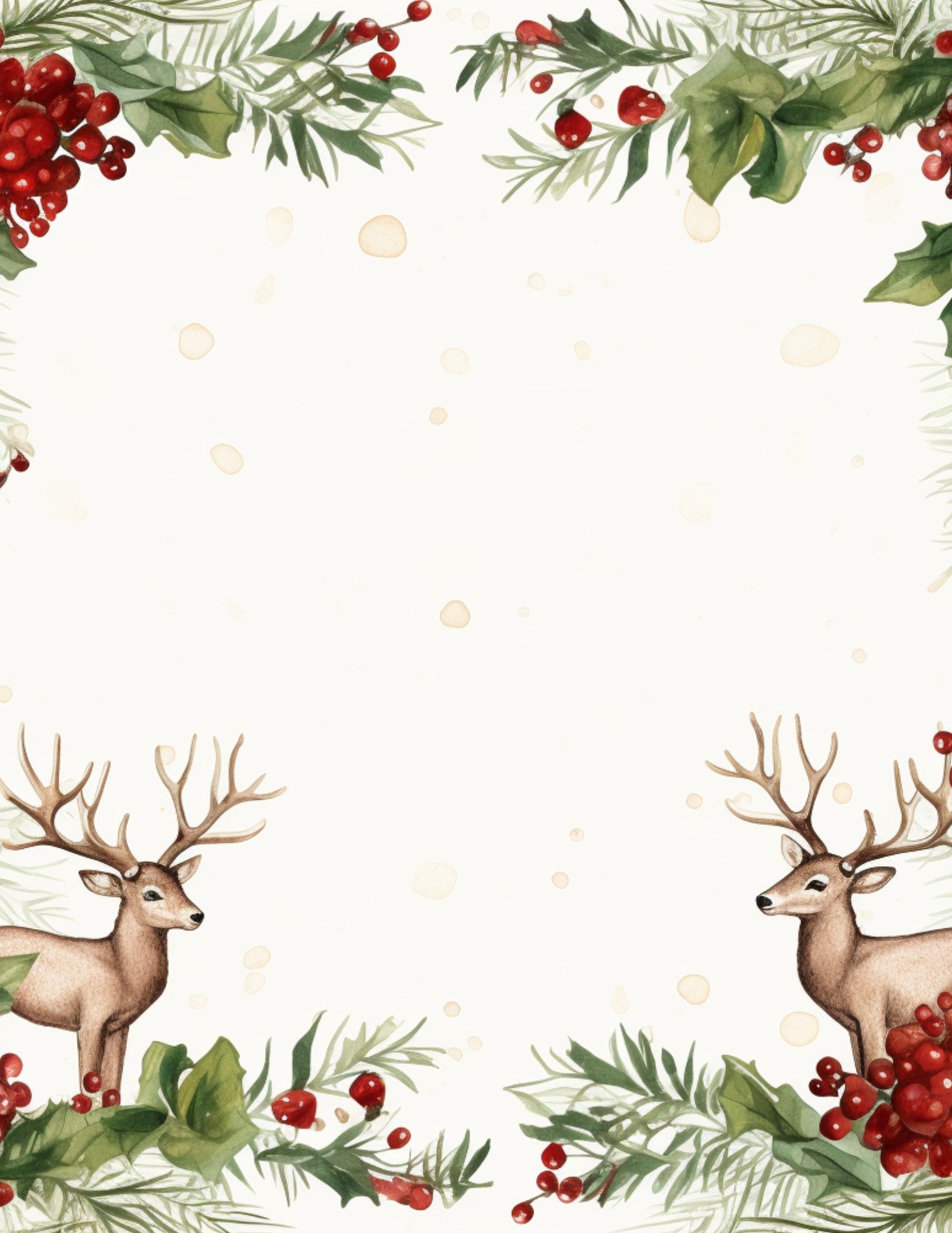 Whimsical Christmas Printable With Border Lot of 5 - Etsy UK