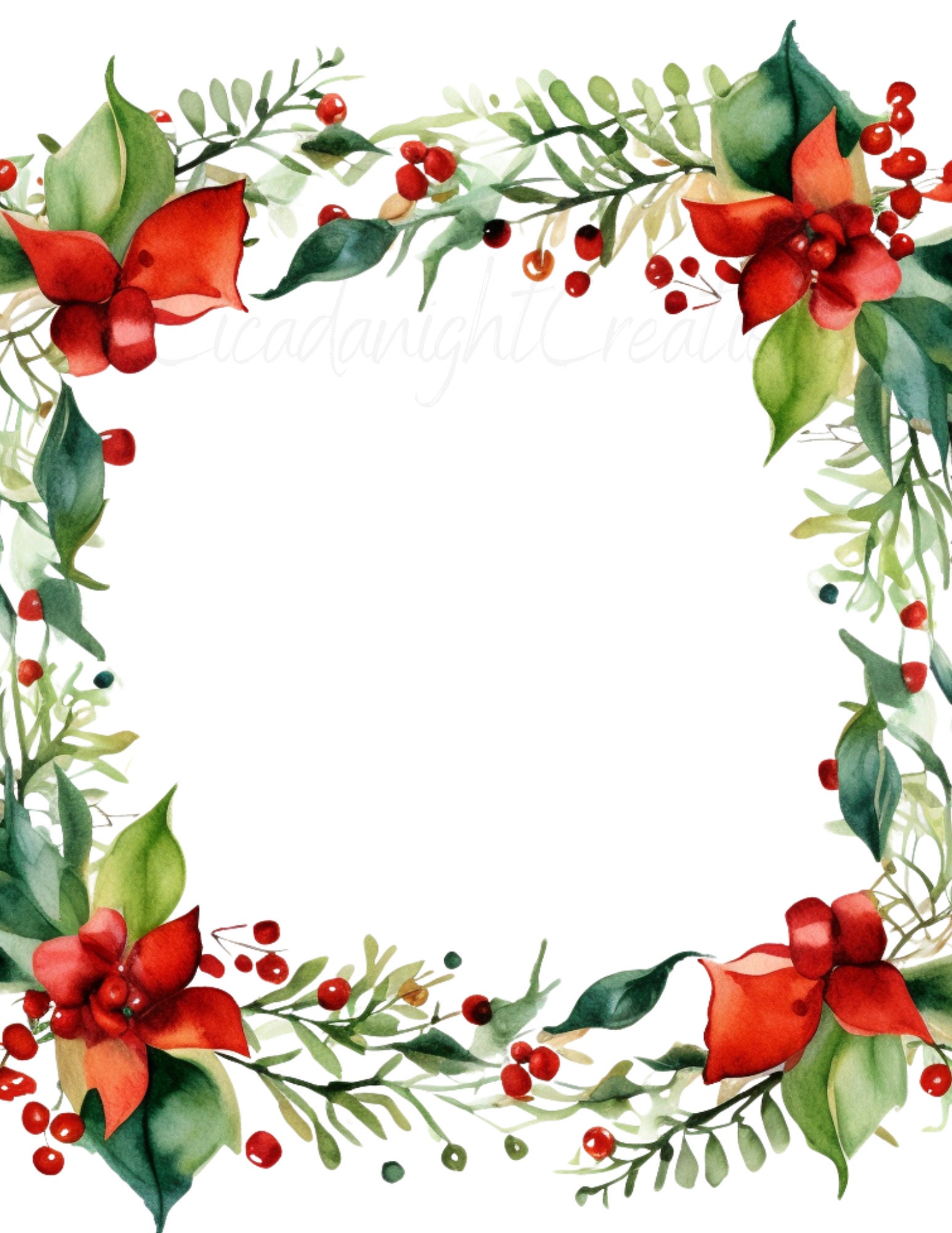 Whimsical Christmas Printable Paper Border Design Lot of 5 - Etsy