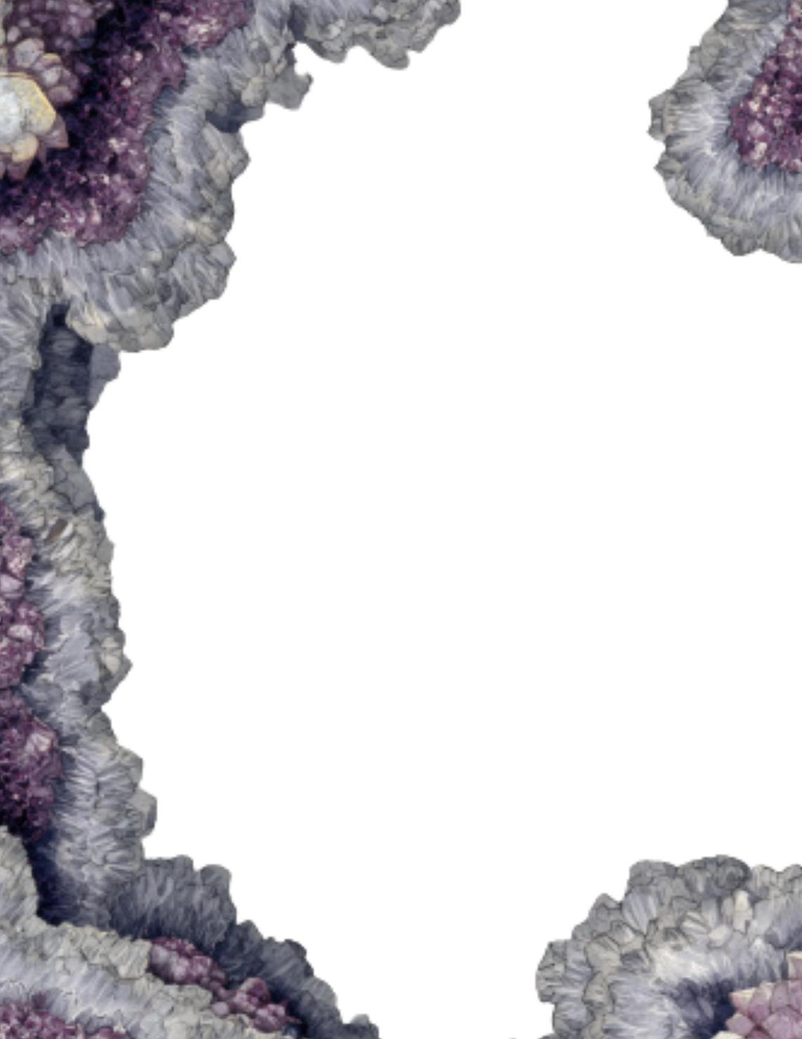 Amethyst Geode Border Printable Writing Paper Design - Lot of 5 - Etsy