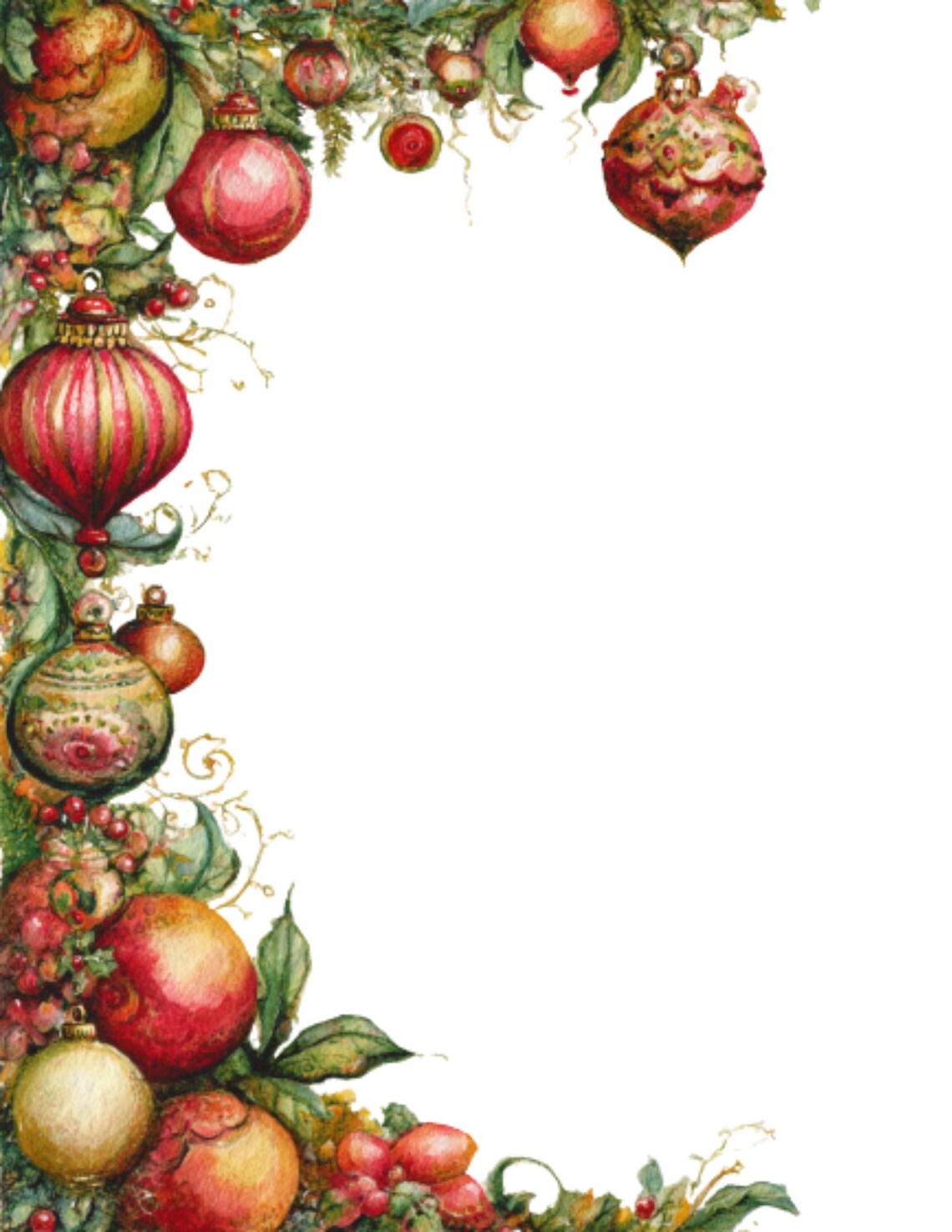 Traditional Christmas Border Printable - Lot of 5 - Etsy