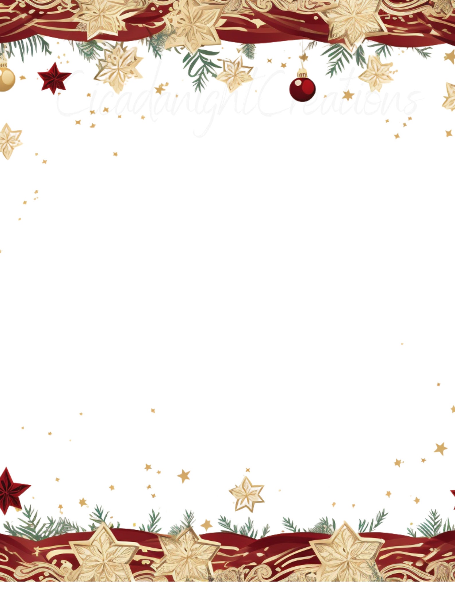 Whimsical Christmas Printable Paper Border Design Lot of 5 - Etsy