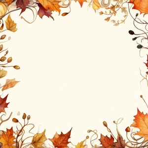 Whimsical Autumn Printable Paper With Autumn Border Lot of 5 - Etsy