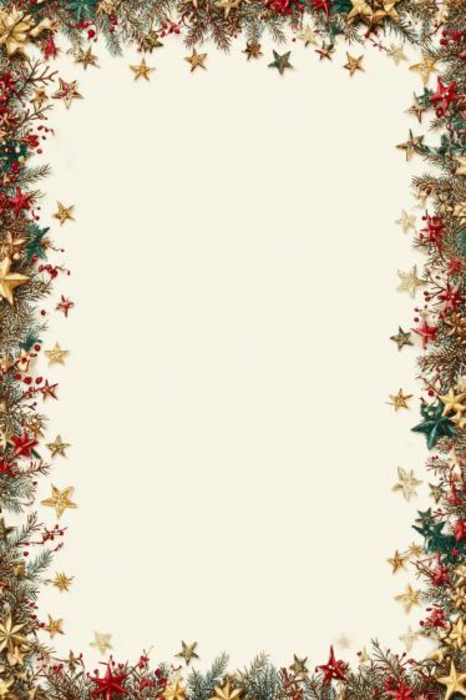 Christmas Starry Festive Border Printable Writing Paper Design - Lot of ...