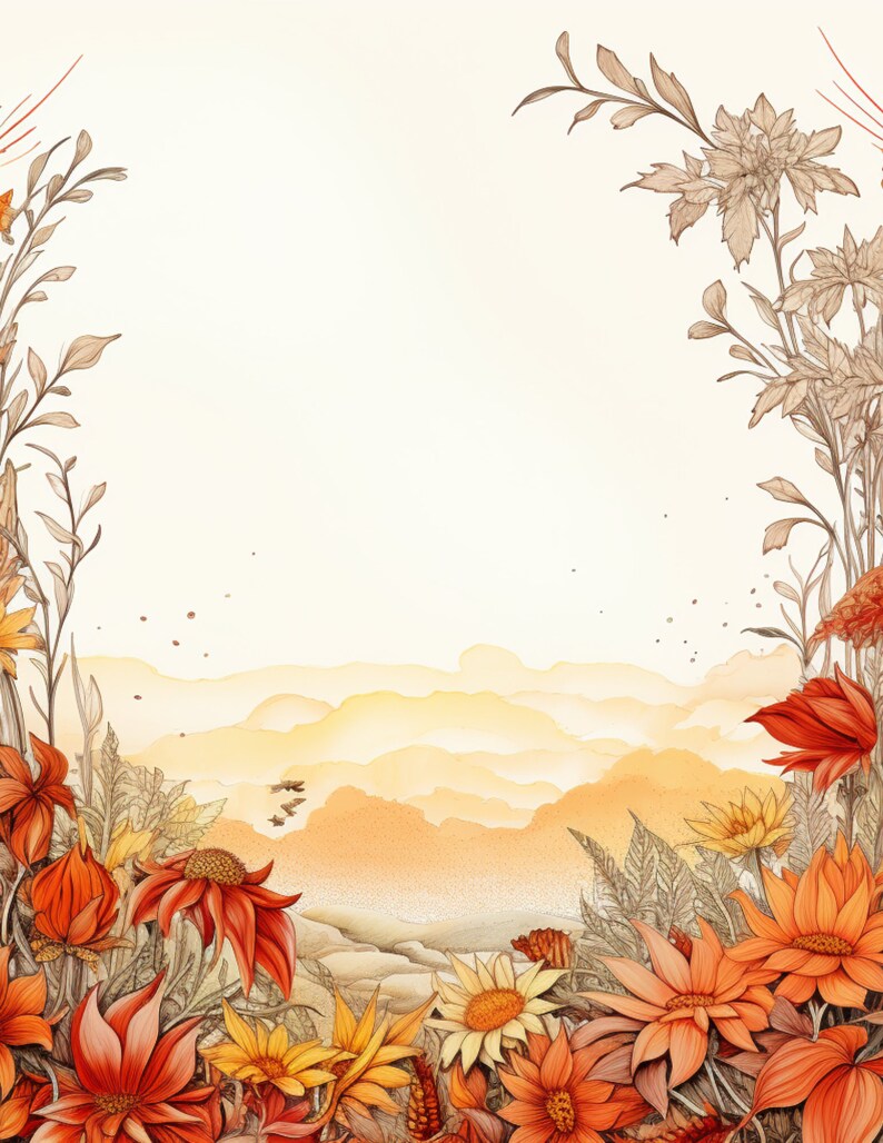 Whimsical Autumn Printable Writing Paper Lot of 5 - Etsy