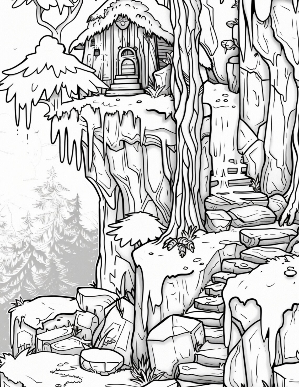 Jenna's Whimsical Gnome Homes Adult Coloring Pages #3- Lot of 5 PNG ...