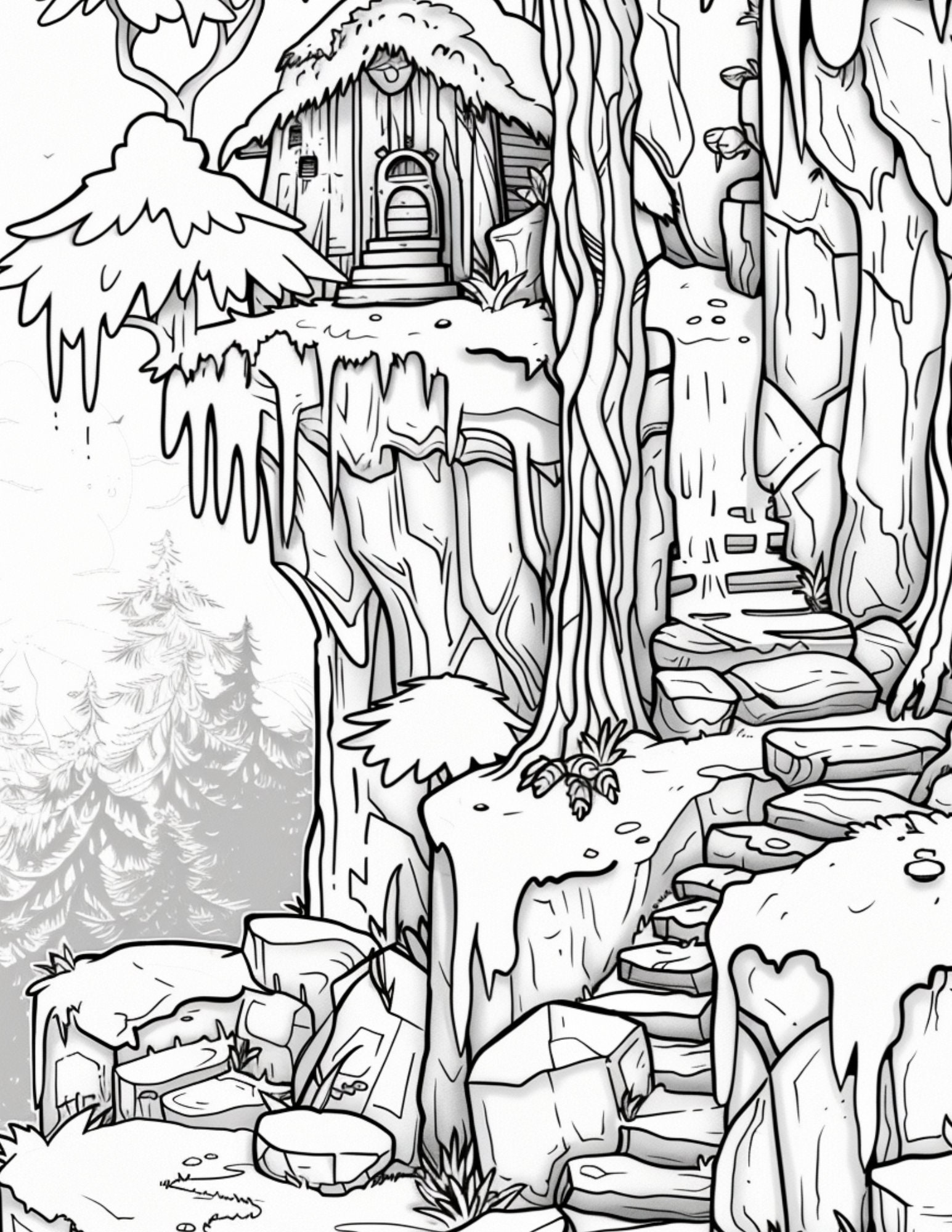 Jenna's Whimsical Gnome Homes Adult Coloring Pages #3- Lot of 5 PNG ...