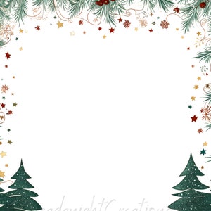 Whimsical Christmas Printable With Border Lot of 5 - Etsy