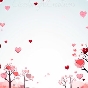Whimsical Valentine's Day Printable Writing Paper Design - Lot of 5 - Etsy