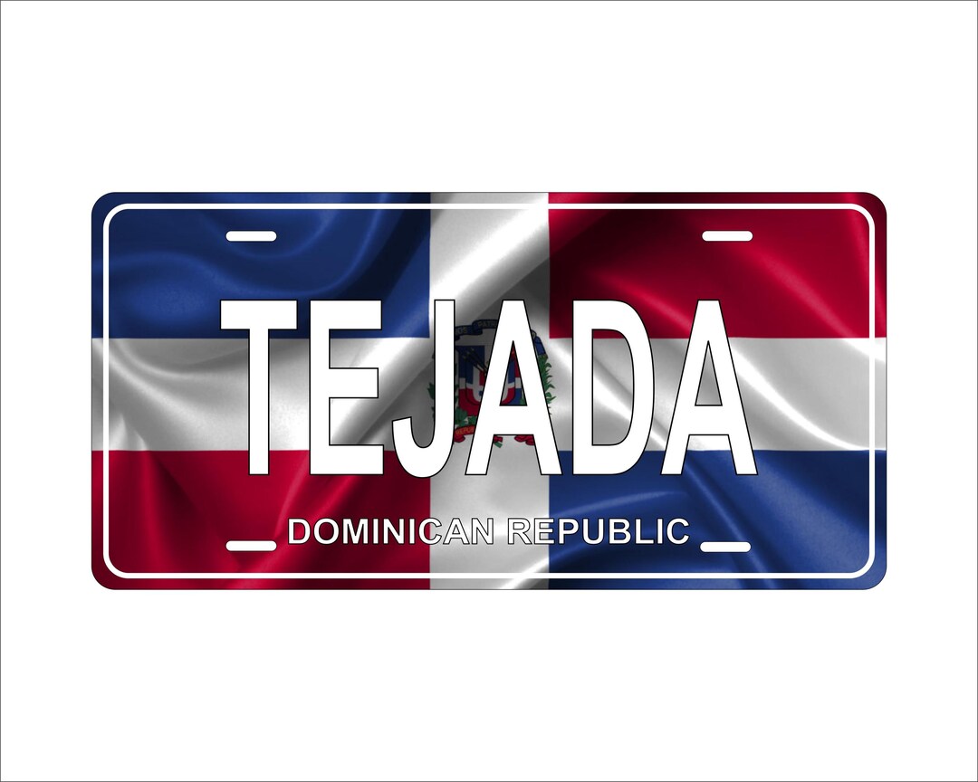 Dominican Republic Flag Wave License Plate Personalized Custom ATV Mini ...