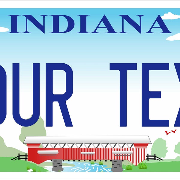 Indiana Personalized License Plate - Etsy