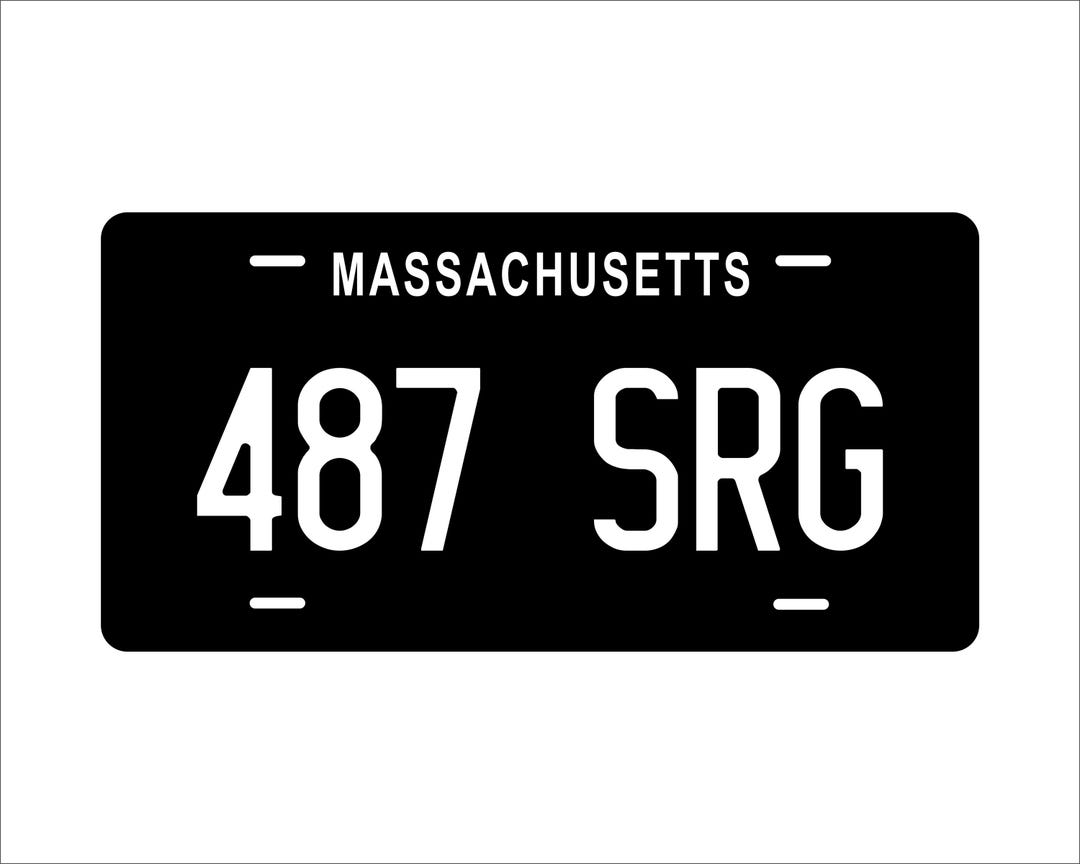 Massachusetts Black White Custom Personalized Novelty ATV Moped Mini ...