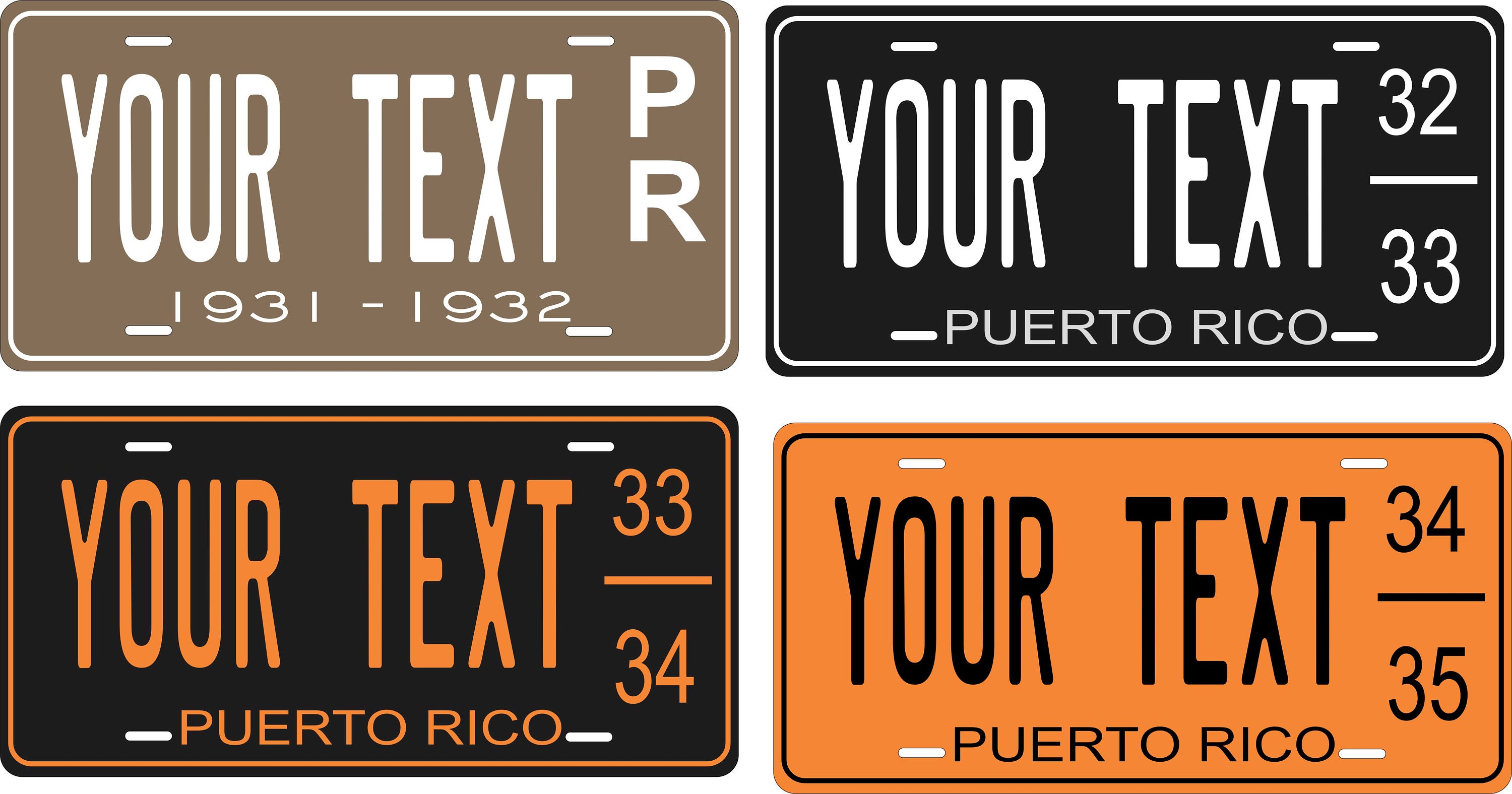 Puerto Rico 1931 to Present Custom Personalized Novelty ATV Moped Mini ...