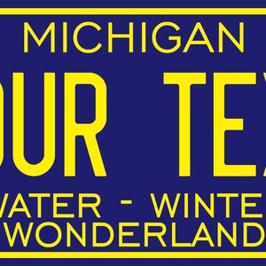 Michigan Blue Yellow Custom Personalized Novelty ATV Moped Mini Bike ...