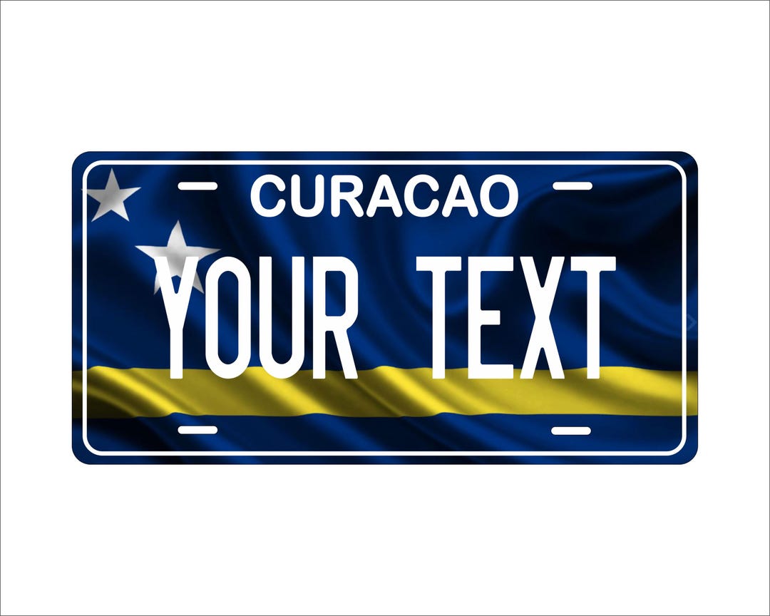 Curacao Flag Wave License Plate Personalized Custom ATV Mini Bike Moped ...
