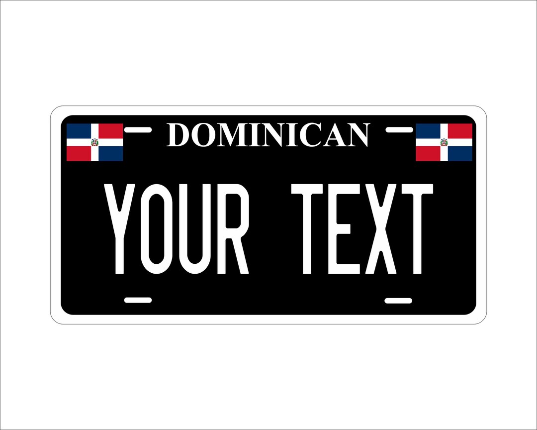 Dominican Republic Black License Plate Personalized Custom ATV Mini ...