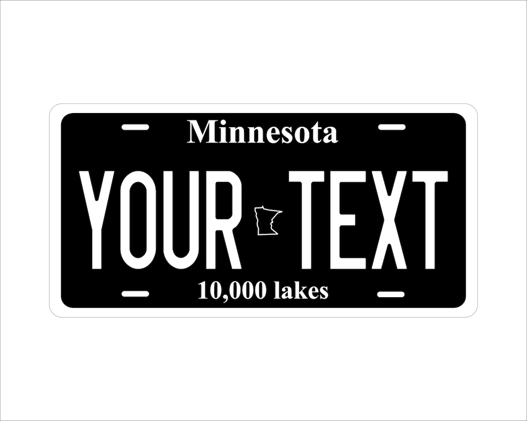 Minnesota Black White Custom Personalized Novelty ATV Moto Auto Mini ...