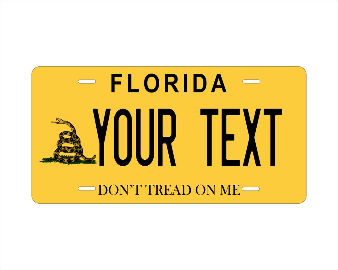 Florida Yellow Don't Tread on Me Custom Personalized Novelty ATV Moped ...