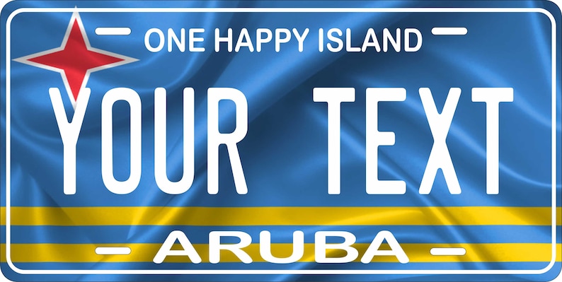 Aruba License Plate Personalized Custom ATV Mini Bike Moped Auto - Etsy