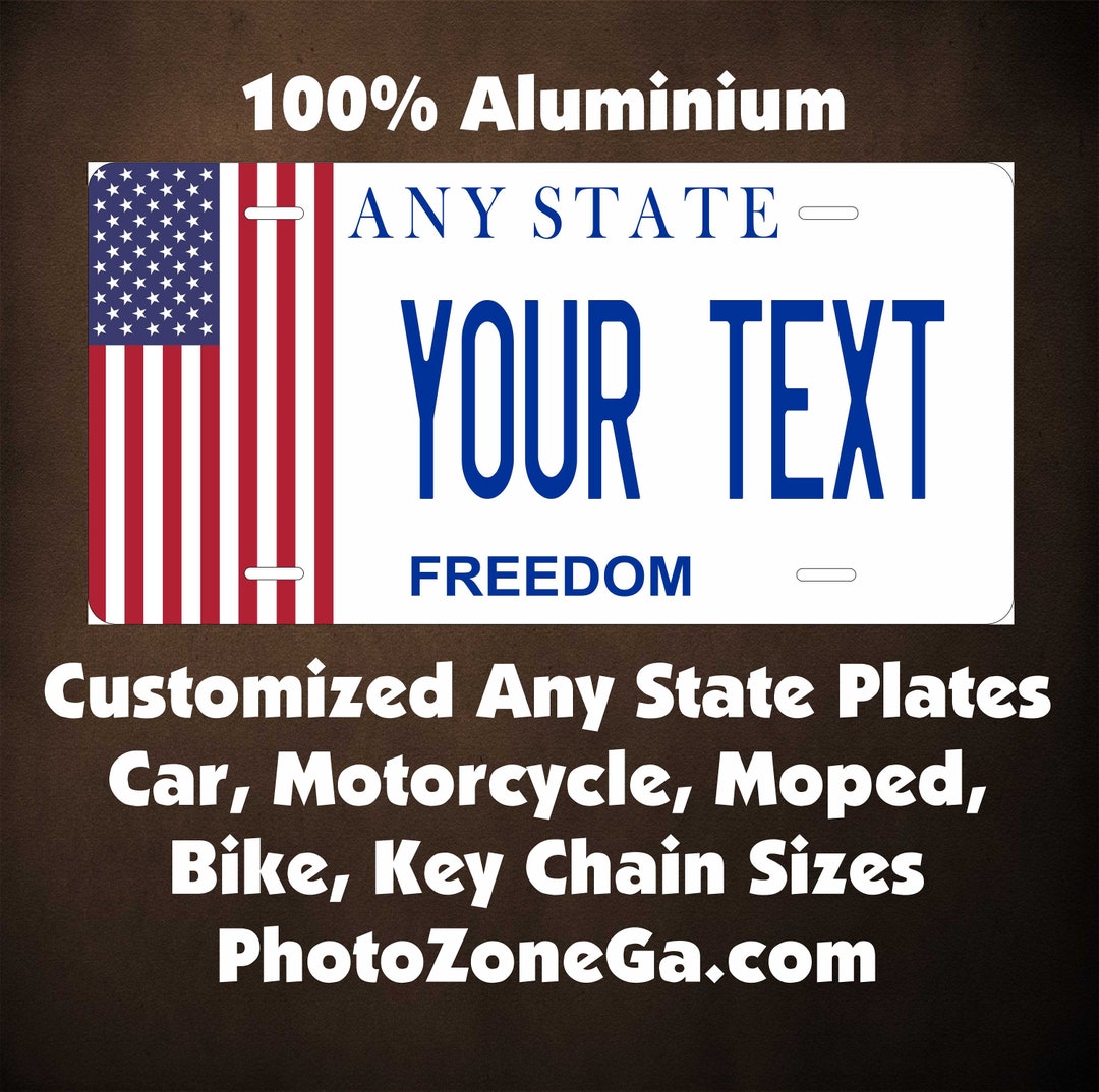 Any State Freedom US Flag Custom Personalized Novelty ATV Moped Mini ...