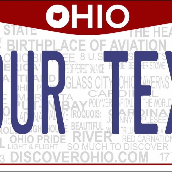 Ohio Custom License Plate - Etsy