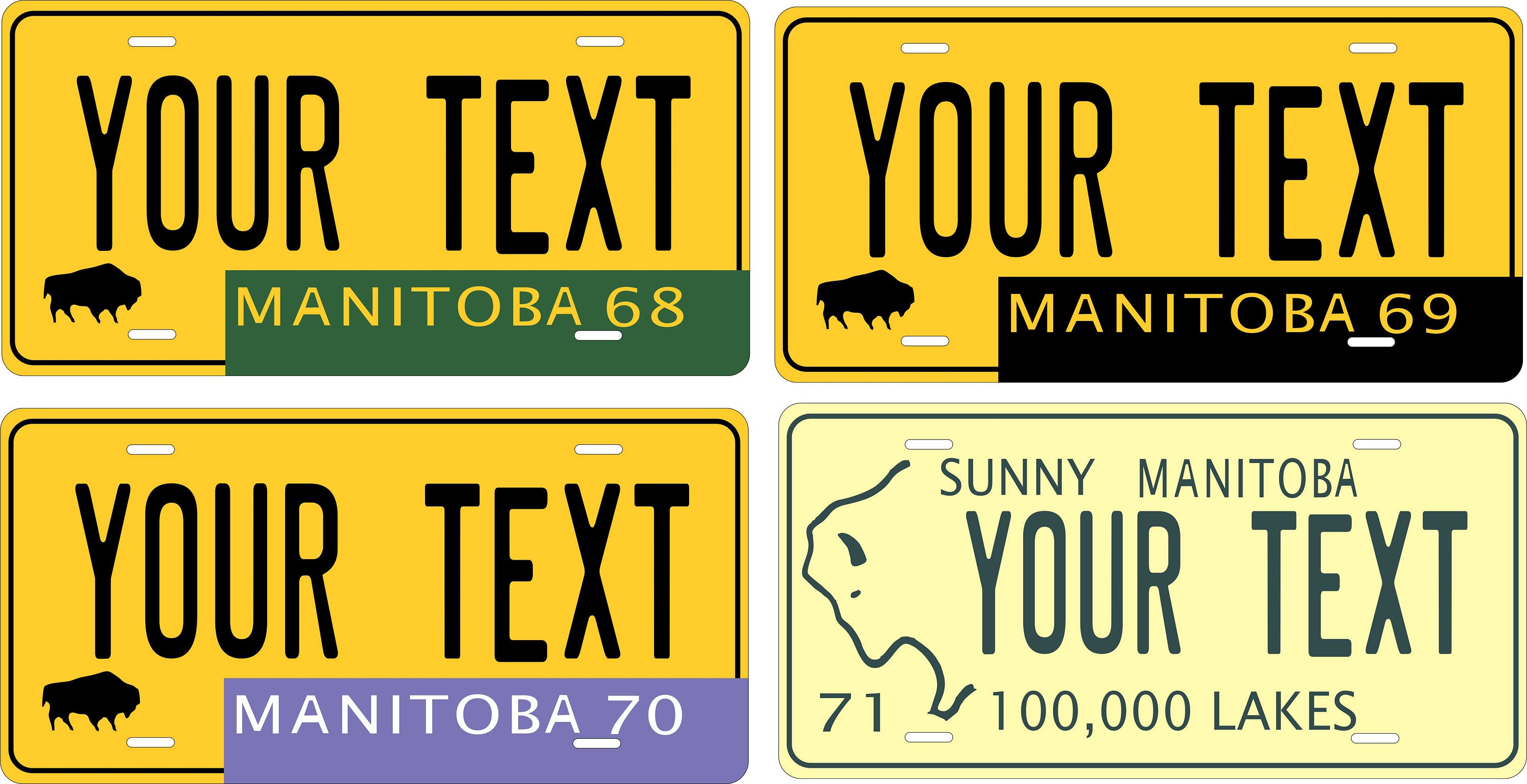 Manitoba 1941 to Present Canada Custom Personalized Novelty ATV Moped ...