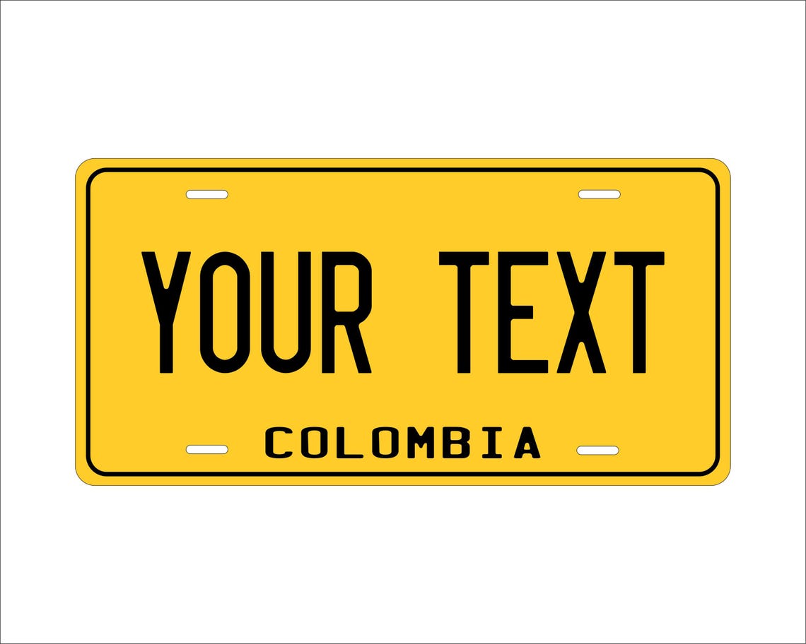 Colombia Yellow Custom Personalized Novelty ATV Moped Mini Bike License ...