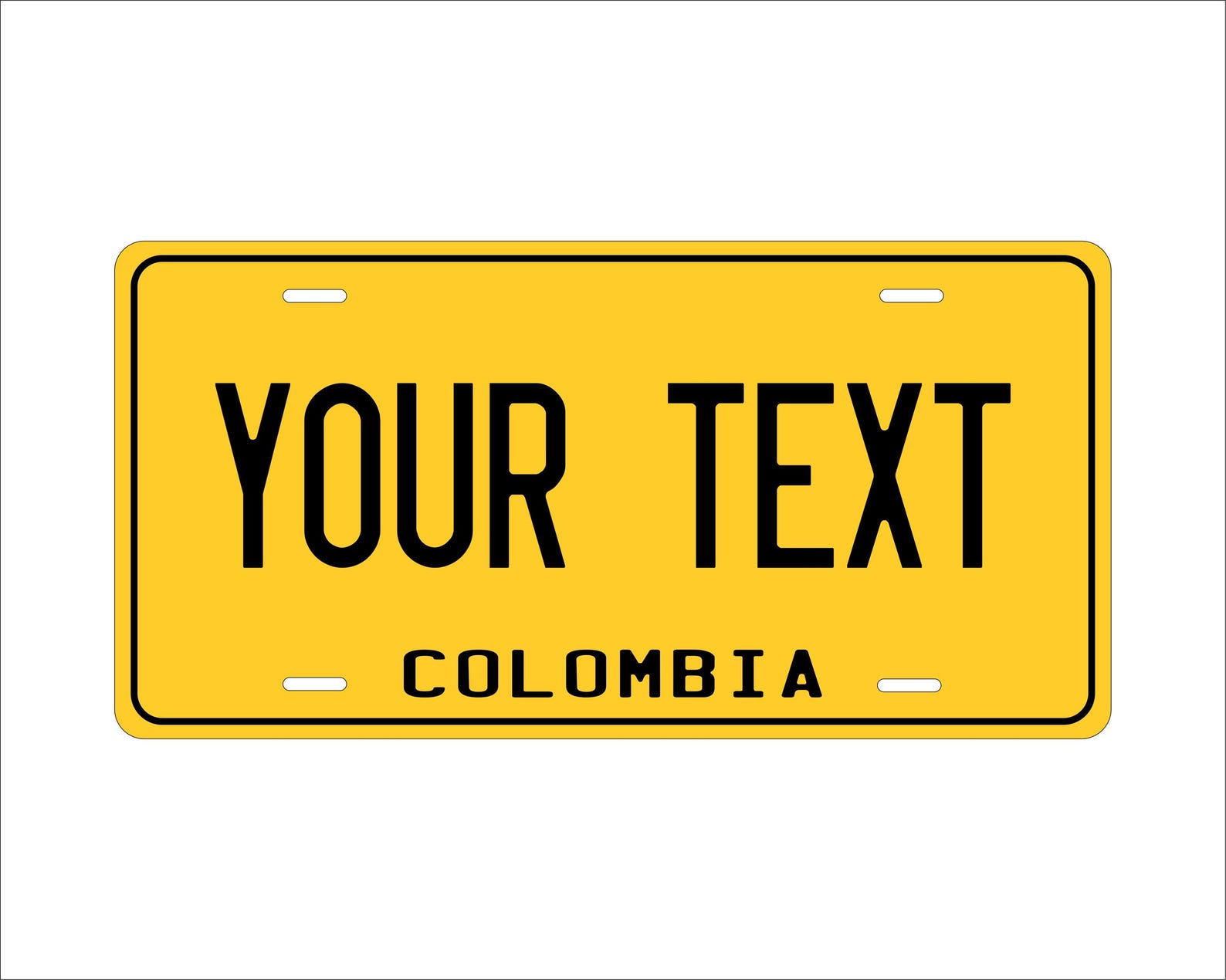 Colombia Yellow Custom Personalized Novelty ATV Moped Mini Bike License ...