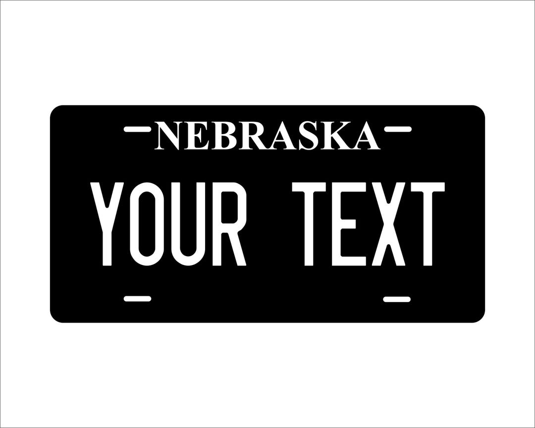 Nebraska Black White Font Custom Personalized Novelty ATV Moped Mini ...