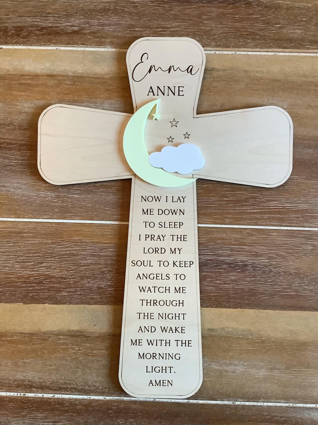 Personalized Wall Cross, Bedtime Prayer, Baby Shower Gift, New Baby ...