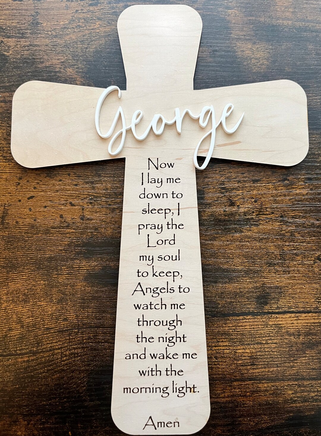 Personalized Wall Cross, Bedtime Prayer, Baby Shower Gift, New Baby ...