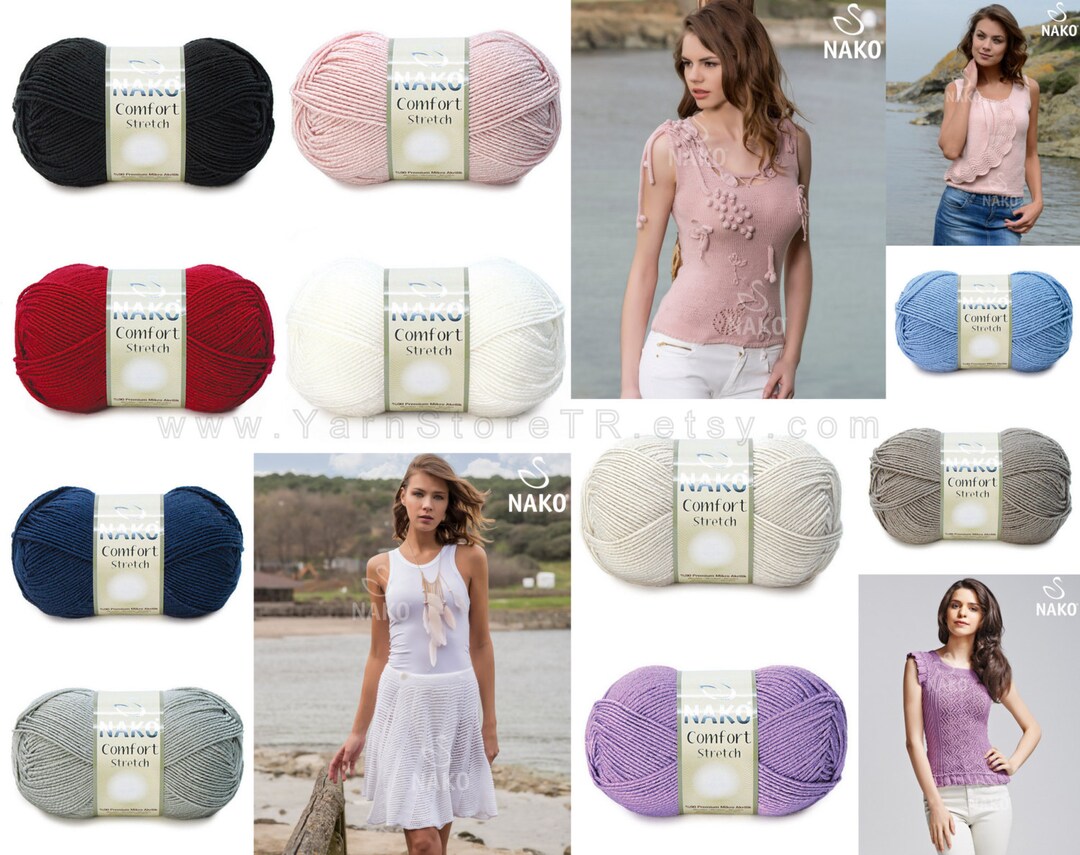 Premium Micro Acrylic Strectch Yarn Knitting Crochetting by Nako ...