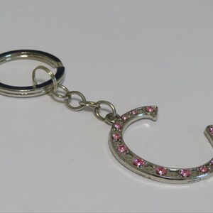 Pink Rhinestone "c" Initial Key Chain, Letter Keychain - Etsy