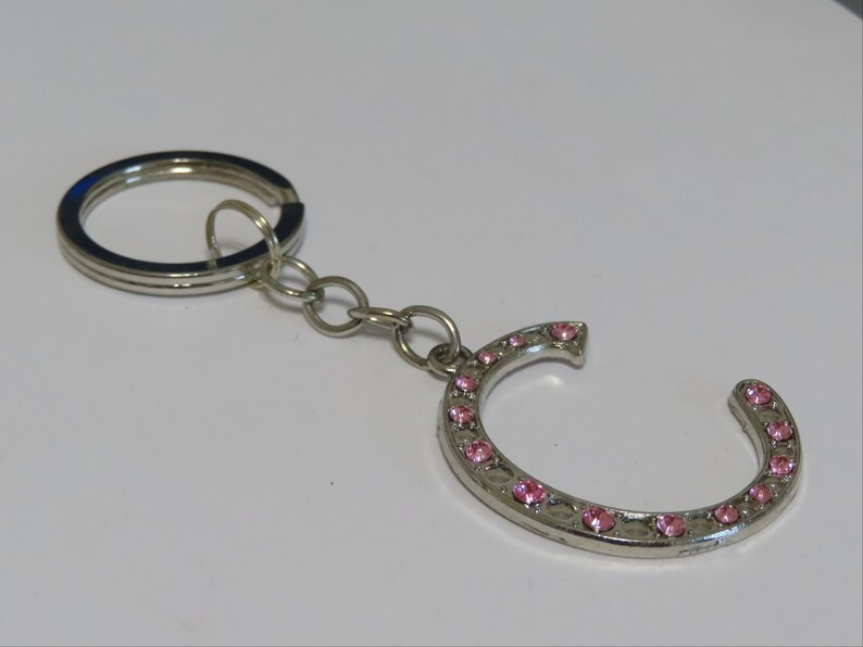 Pink Rhinestone "c" Initial Key Chain, Letter Keychain - Etsy